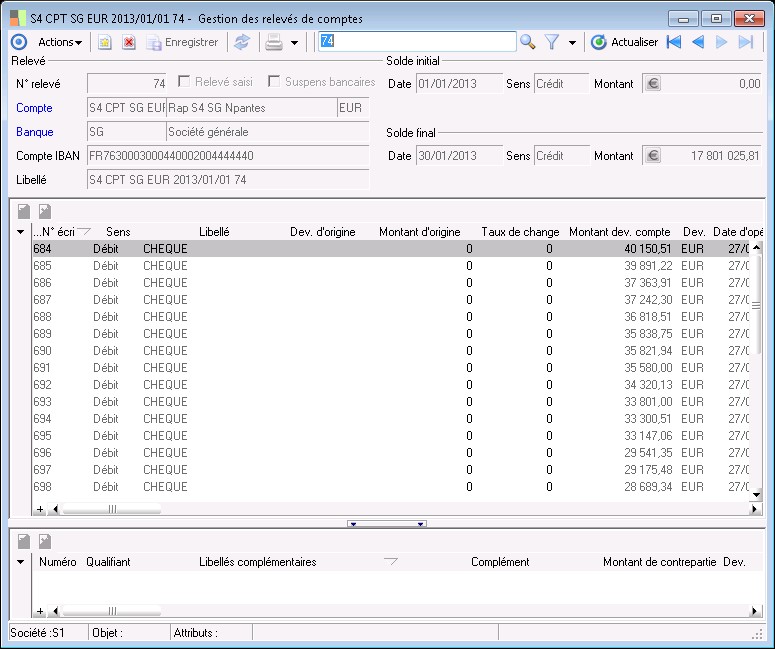 Gestion des relevés de comptes