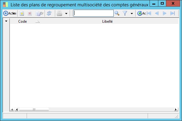Liste des plans de regroupement multisociété des comptes généraux