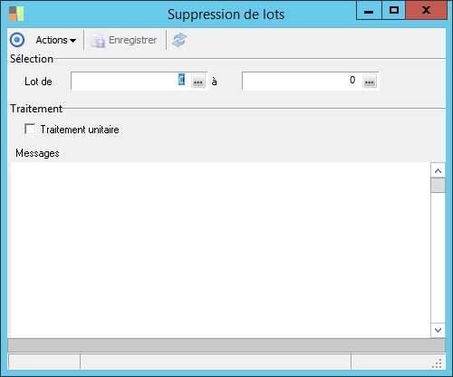 Suppression de lots