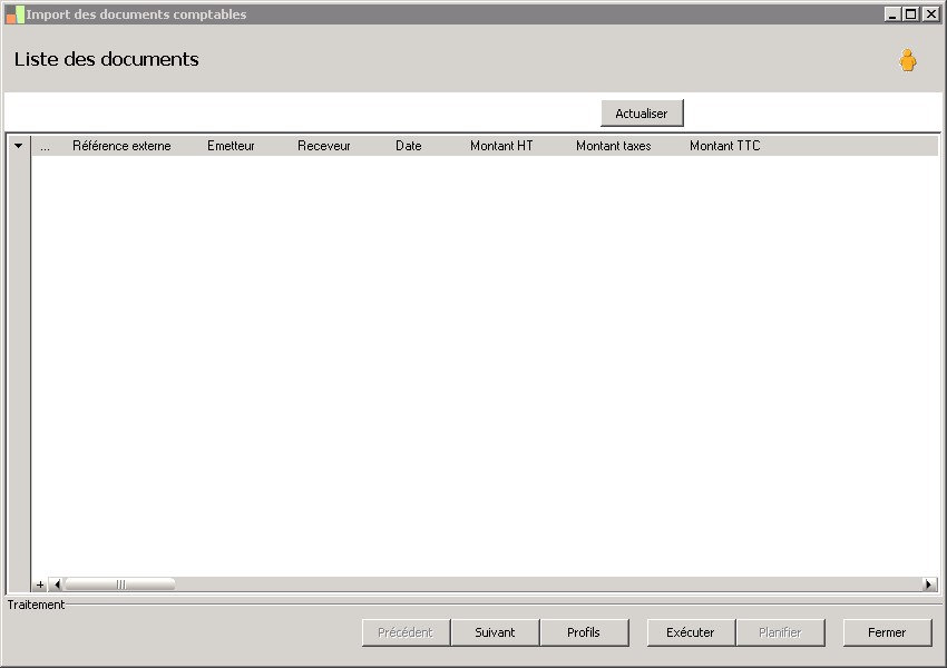 Import des documents comptables