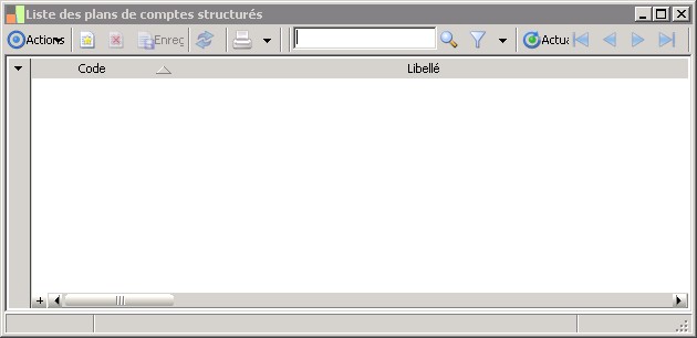 Liste des plans de comptes structurés