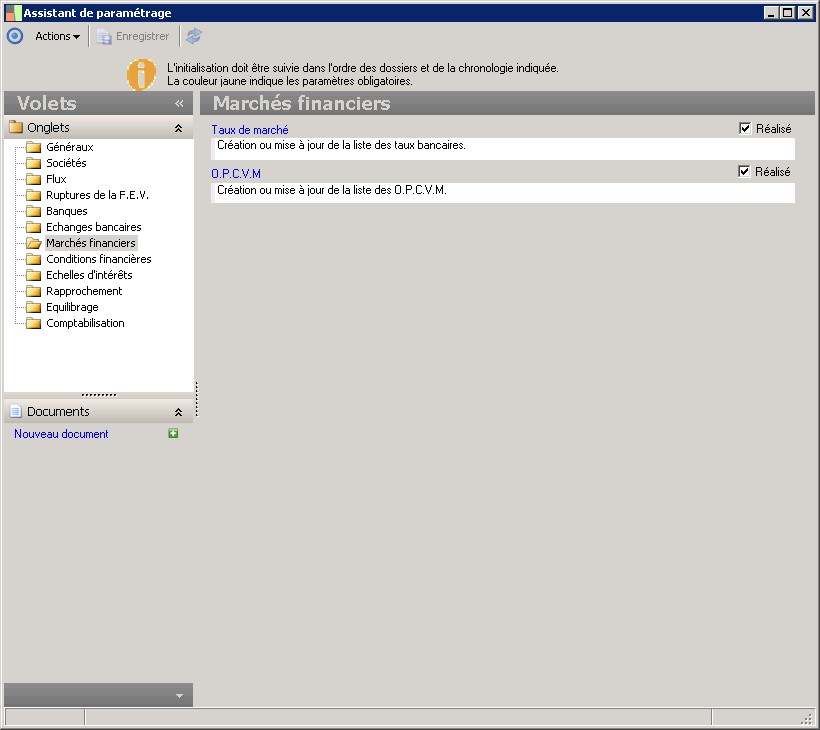 Assistant de paramétrage