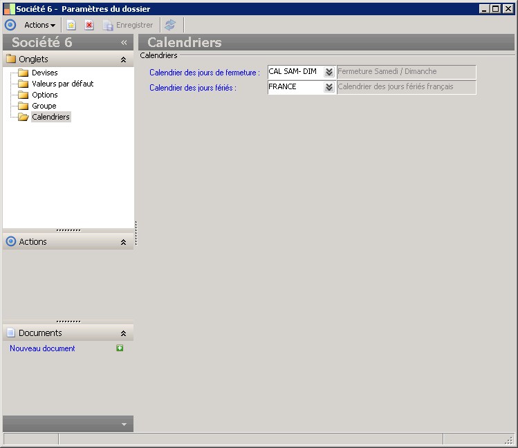 Paramètres du dossier